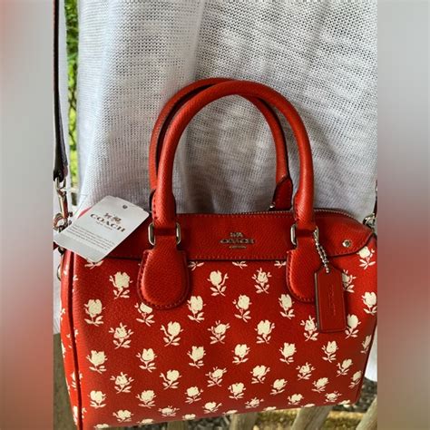 Coach Bags Coach Mini Bennett Satchel Crossbody Badlands Red Floral