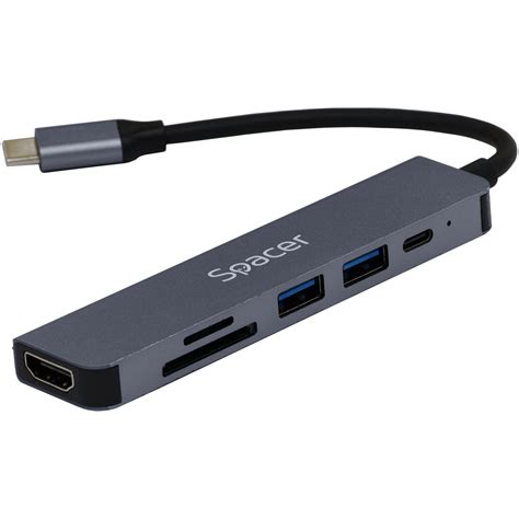 Докинг станция 6 In 1 Spacer Универсална Връзка Type C Usb 3 0 X 2