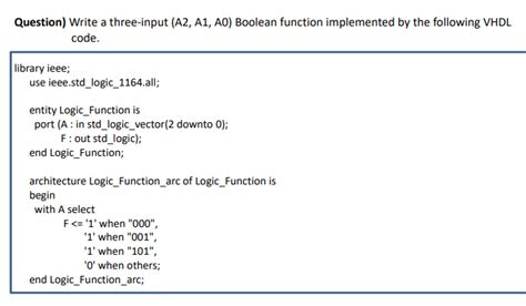 question write a three input a2 a1 ao boolean