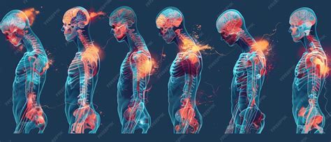 Ilustración Del Cuerpo Dolor Lesión Icono Conjunto Anatomía Silueta