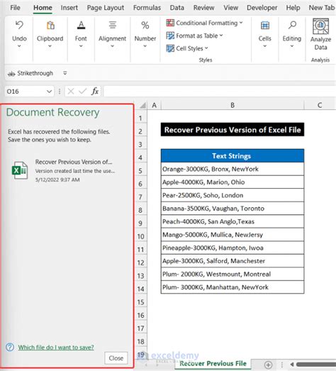 How To Recover Previous Version Of Excel File 4 Easy Ways Exceldemy