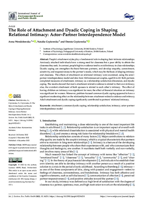 Pdf The Role Of Attachment And Dyadic Coping In Shaping Relational