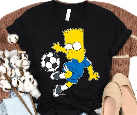 The Simpsons Bart Simpson Soccer Ball Kick Up T Shirt Sold By Elene