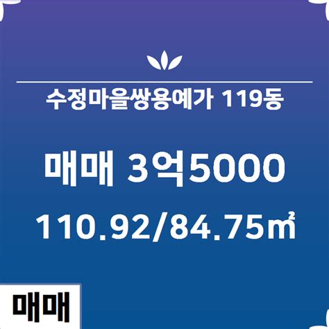 김포신도시아파트 전문 장기동 수정마을쌍용예가 119동 매매 3억5000 110928475㎡ 쌍용1번지공인중개사사무소