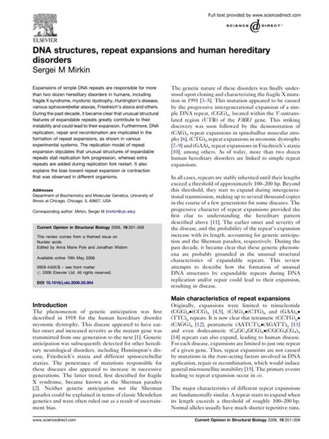 dna structures repeat expansions and human hereditary pdf