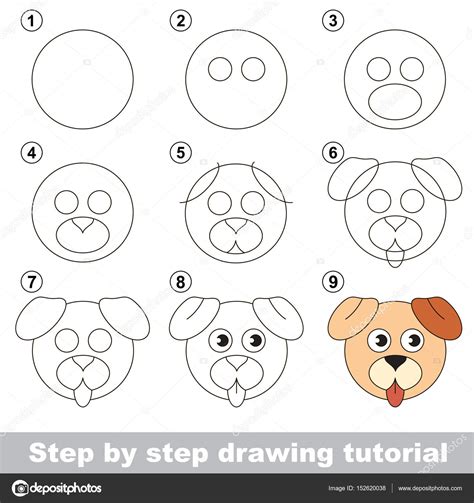 Tutorial de dibujo para niños preescolares Stock Vector by Anna