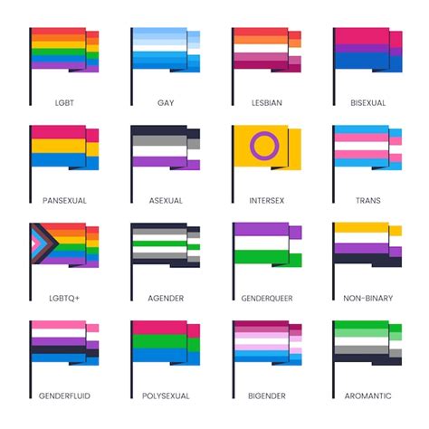 Colección de banderas planas del mes del orgullo lgbt Vector Gratis