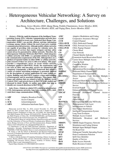 Pdf Heterogeneous Vehicular Networking A Survey On Architecture Challenges And Solutions