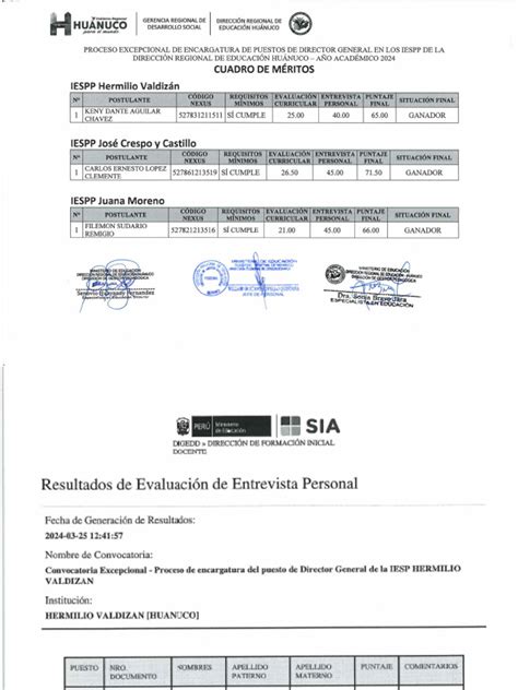 Cuadro De Méritos Pdf
