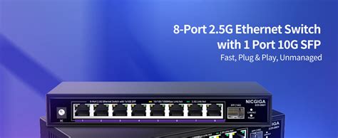 10 Port 2 5gb Unmanaged Ethernet Switch With 8 2 5g Base T Ports 2 Nicgiga