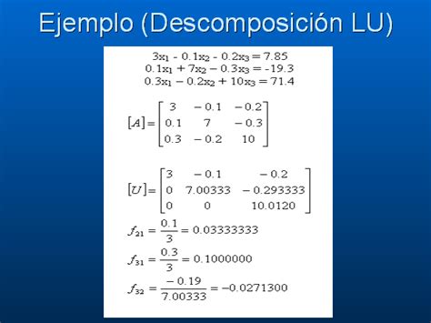 Descomposición Lu Y Matriz Inversa