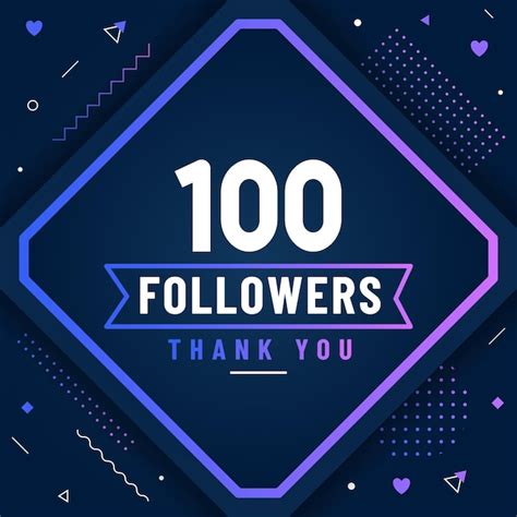 Premium Vector Thank You 100 Followers Celebration Modern Colorful Design