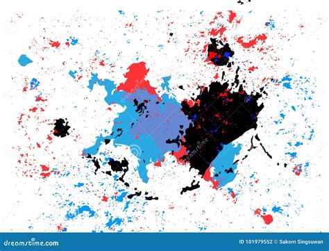 Abstract Splatter Blue Red And Black Color Background Illustration