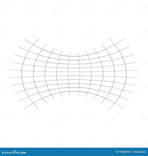 Geometric Shape With Oblate Squeeze Flattened Effect Distorted Condensed Grid Mesh Stock