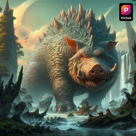 Hogzilla Detailed Fantasy Scene 8k Digital Art R Dalle2