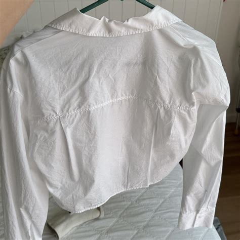 Zara White Cropped Blouse Perfect With Jeans Or A Depop