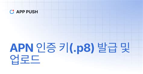 APN 인증 키 p8 발급 및 업로드 APP PUSH