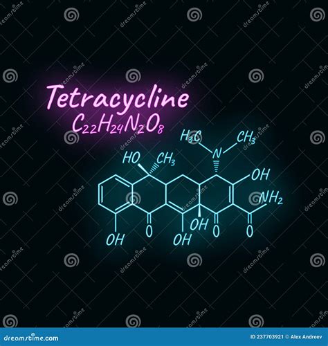 Tetracycline Antibiotic Chemical Formula And Composition Concept Structural Drug Isolated On