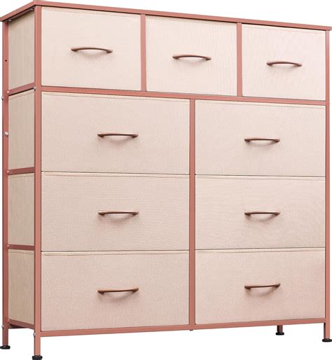 Wlive 9 Drawer Dresser Fabric Storage Tower For Bedroom
