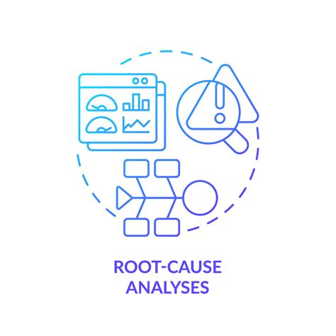 2d Gradient Icon Root Cause Analysis Concept Isolated Vector