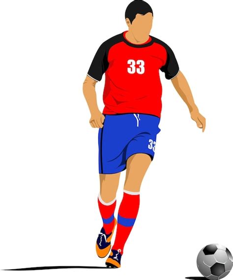 Premium Vector Football Soccer Players Colored Vector Illustration