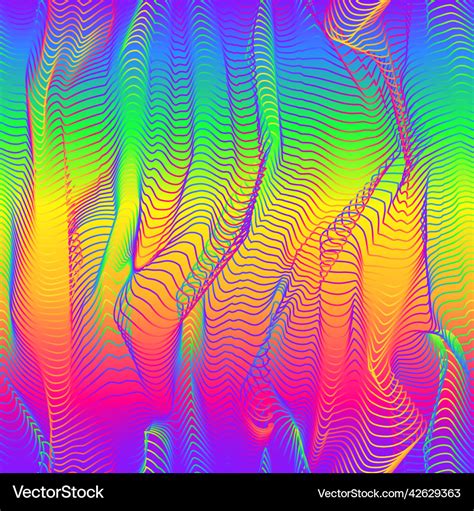 Rainbow Grid With Gradient Background Seamless Vector Image