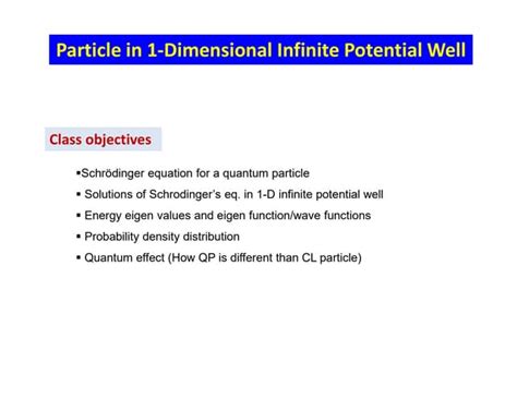 particle in one dimensional infinite potential well box pdf