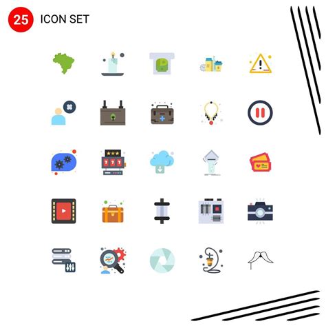 User Interface Pack Of 25 Basic Flat Colors Of Cross Attention Money