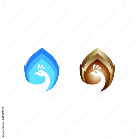 Set Of Peacock Head Vector Illustrations For Icons Or Symbols Peacock