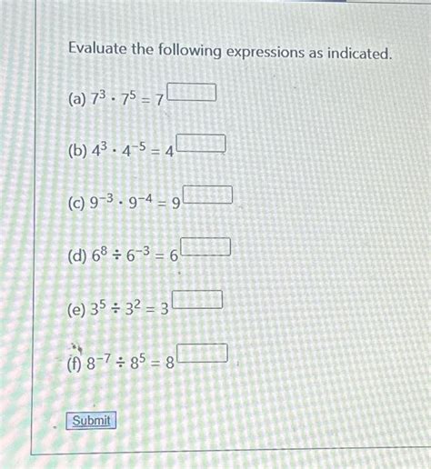 Solved Evaluate the following expressions as indicated. (a) | Chegg.com
