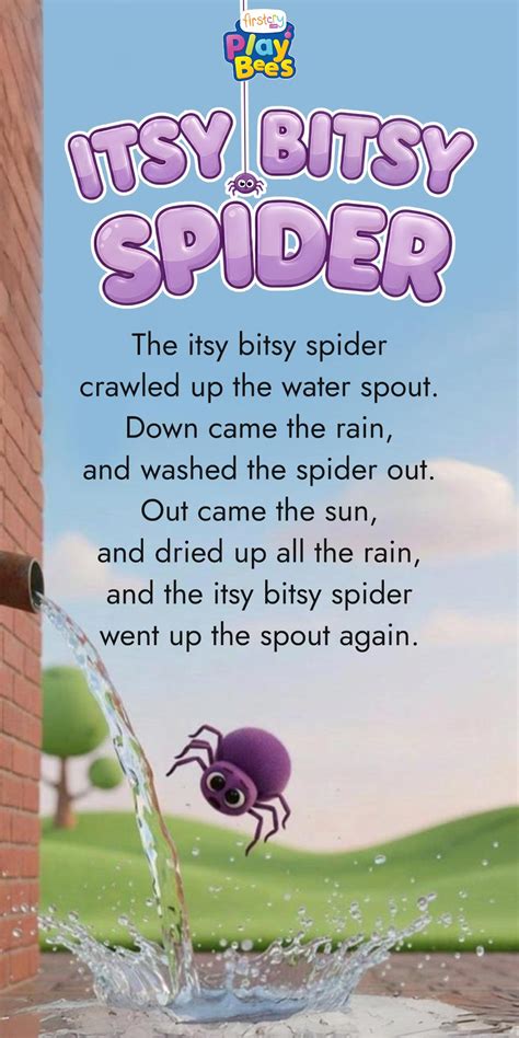 Itsy Bitsy Spider Lyrics Nursery Rhyme And Song