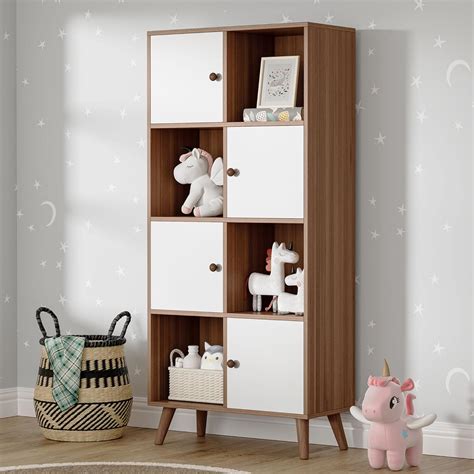 Diyart Brown And White 8 Cube Organizer 4 Tier Bookshelf India Ubuy