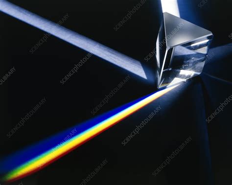 Prism Dispersing Light Into Spectrum Stock Image C029 6276