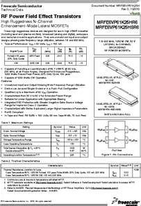 Mrfe6vp61k25hr6 Datasheet Rf Power Field Effect Transistors Rf Power