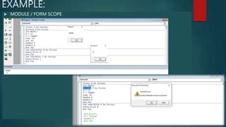 Variable Scope Ppt In Vb PPT