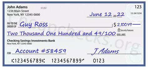 How To Write A Check For 2100 Dollars Cheap Checks