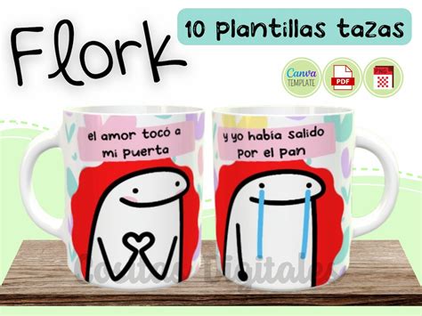 Flork Plantillas Tazas Sublimación 10 Diseños Editables Deformito