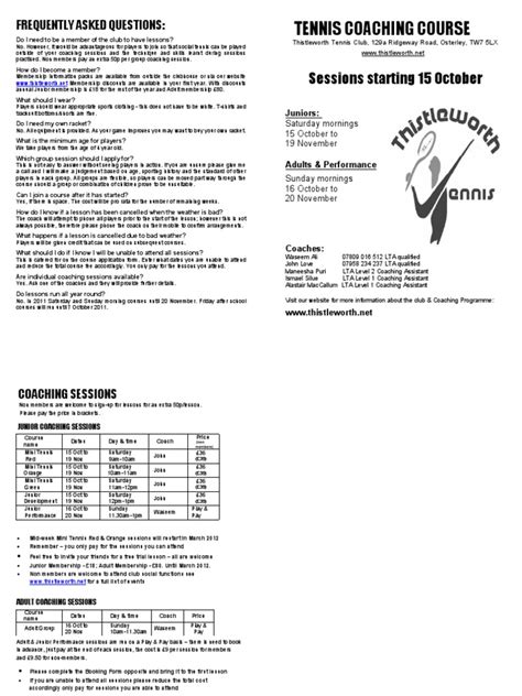 Oct And Nov Course Application Form 2011 Descargar Gratis Pdf Sports Business