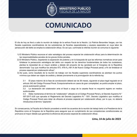 Fiscalía Plantea Al Congreso Mayor Análisis De Ley Que Modifica