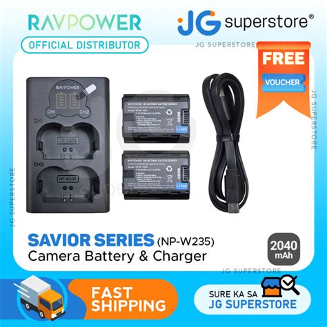 RAVPower Savior Series NP W235 2 Pcs 2040mAh Li Ion Camera Batteries And USB Battery Charger Set