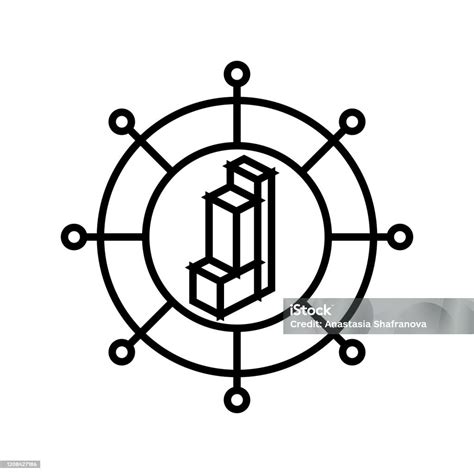 Ikon Garis Pertumbuhan Diagram Tanda Konsep Ilustrasi Vektor Kerangka