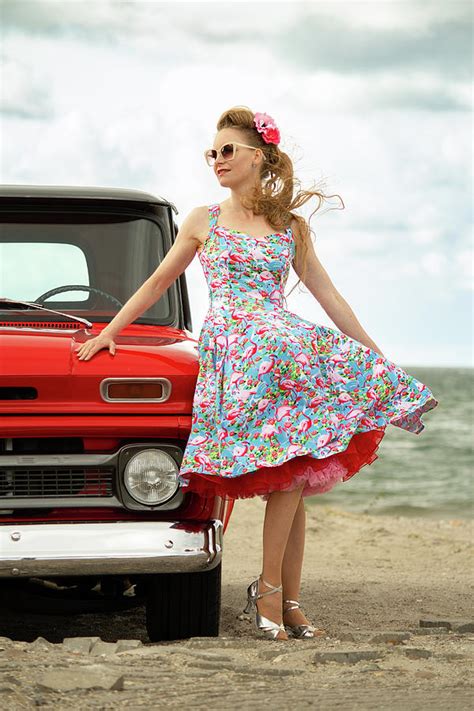 Pinup Red Truck Photograph By Jeanette Bernholm Pixels
