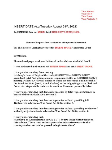 Summons Notice Example Cpr31 Edit Red 1 Pdf Judge Summons