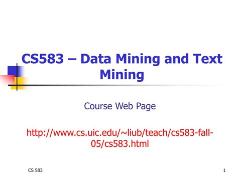 Ppt Cs583 Data Mining And Text Mining Powerpoint Presentation Free Download Id771209