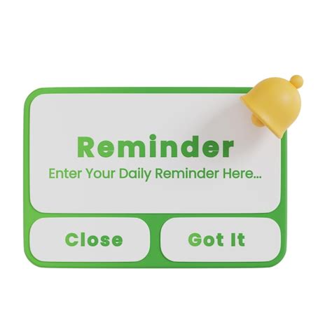 Premium Psd Reminder Button 3d Icon