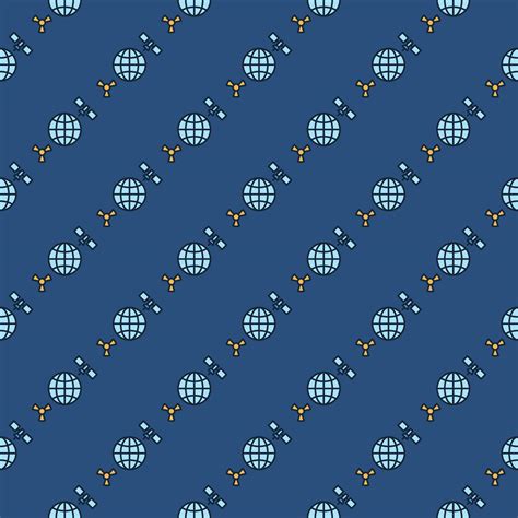 Space Based Nukes With Earth And Satellite Vector Colored Seamless Pattern 40331771 Vector Art