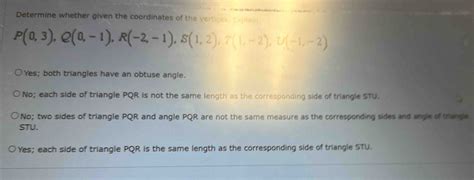Determine Whether Given The Coordinates Of The Vertices Explain P03 Q0 1 R 2 1