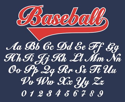 Baseball Font Baseball Script Baseball Font With Tails Softball Font