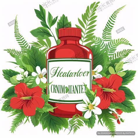 Ai创作图精华液插画 香熏精油美容养生插画 手绘天然植物精华 精油手绘插画 川红花 精油香薰手绘插画 手绘植物海报 保健品 瓶子松鼠植物插画 水彩花卉药品包装 植物精华海报设计 宣传品植物精华