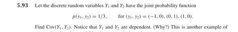 Solved Let The Discrete Random Variables Y And Y Chegg